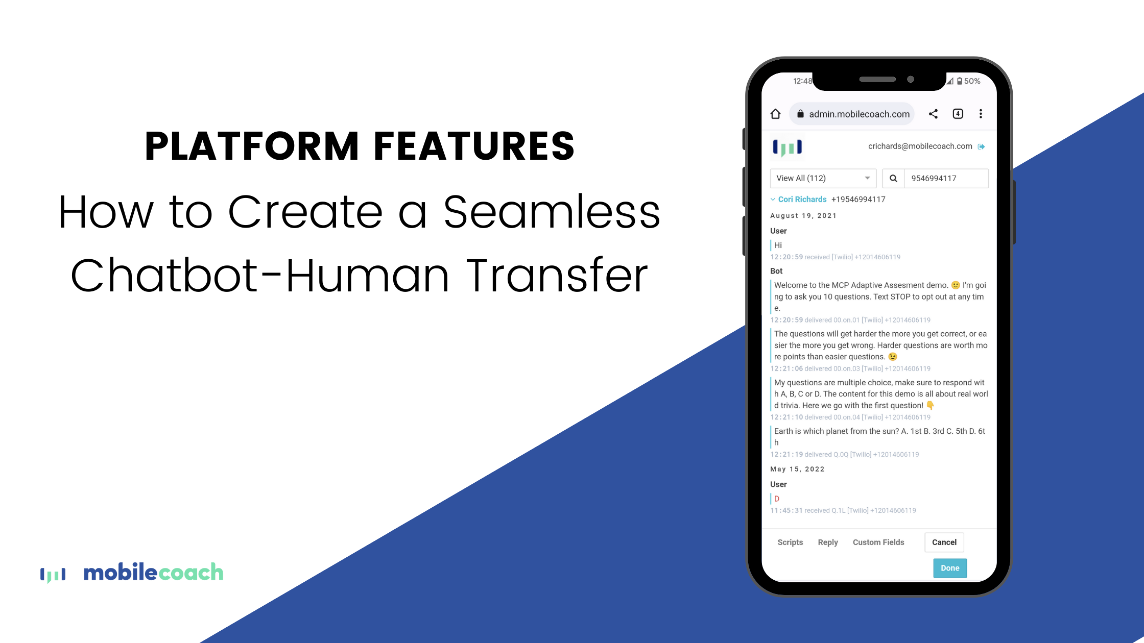 How to Create a Seamless Chatbot-Human Transfer - Mobile Coach