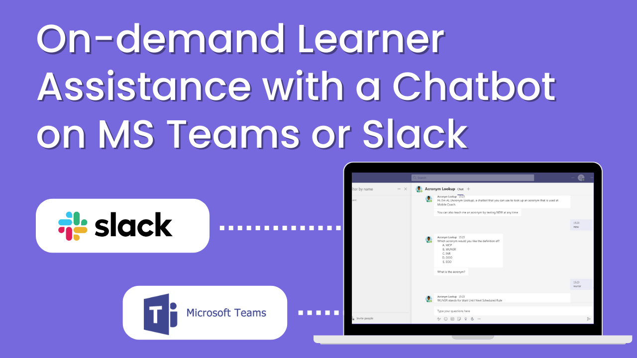 On-Demand Learner Assistance with a Chatbot | Mobile Coach